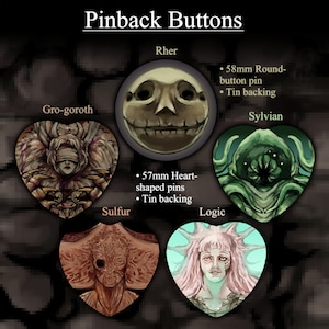 Fear and Hunger Termina God Pinback Buttons - Pins, Badges - Rher, Gro ...