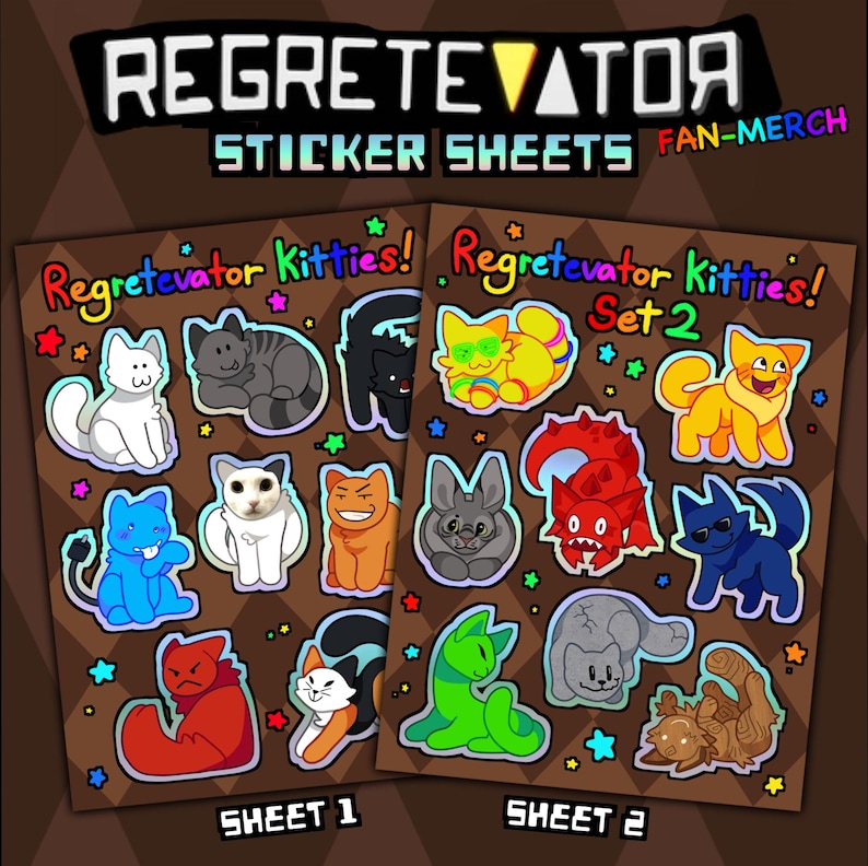 REGRETEVATOR - Sticker Sheets: Kitties, Cats - Etsy
