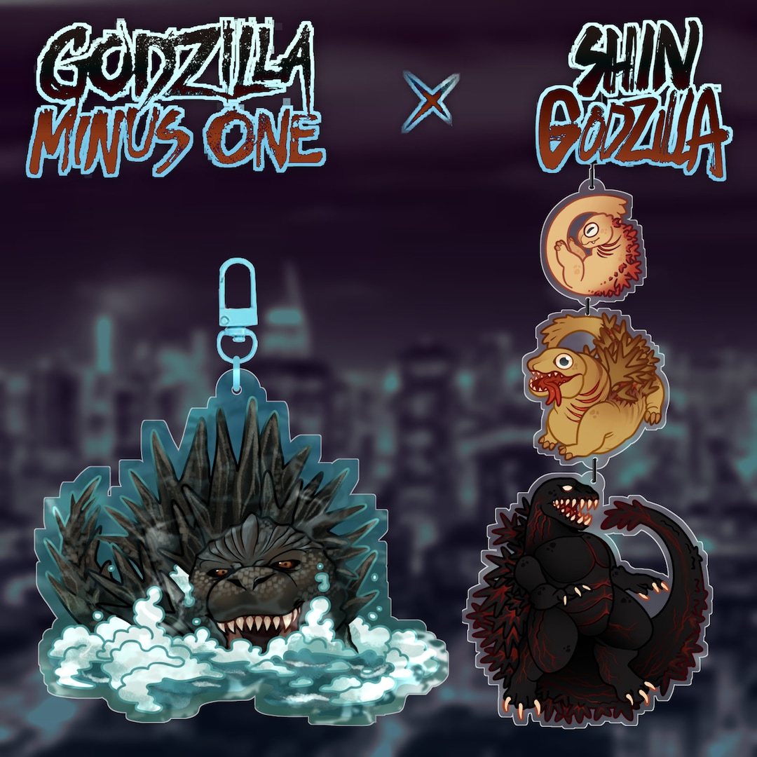 Godzilla Minus One Shin Godzilla Acrylic Keychains: Gojira, Kamata-kun ...