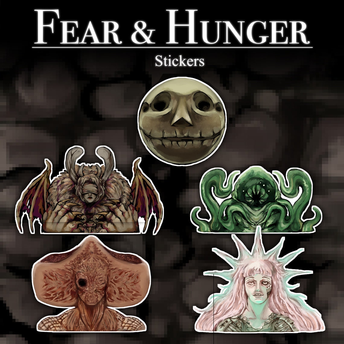 Fear and Hunger Termina God Vinyl Stickers - Rher, Gro-goroth, Sylvian ...