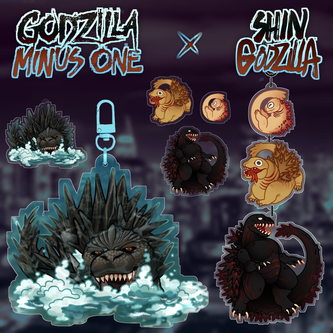 Godzilla Minus One Shin Godzilla Acrylic Keychains, Vinyl Stickers ...