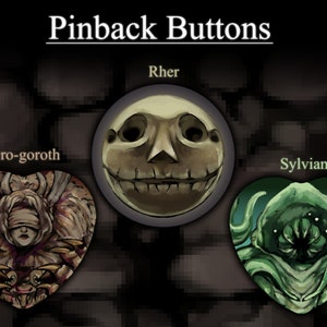 Fear and Hunger Termina God Pinback Buttons - Pins, Badges - Rher, Gro ...