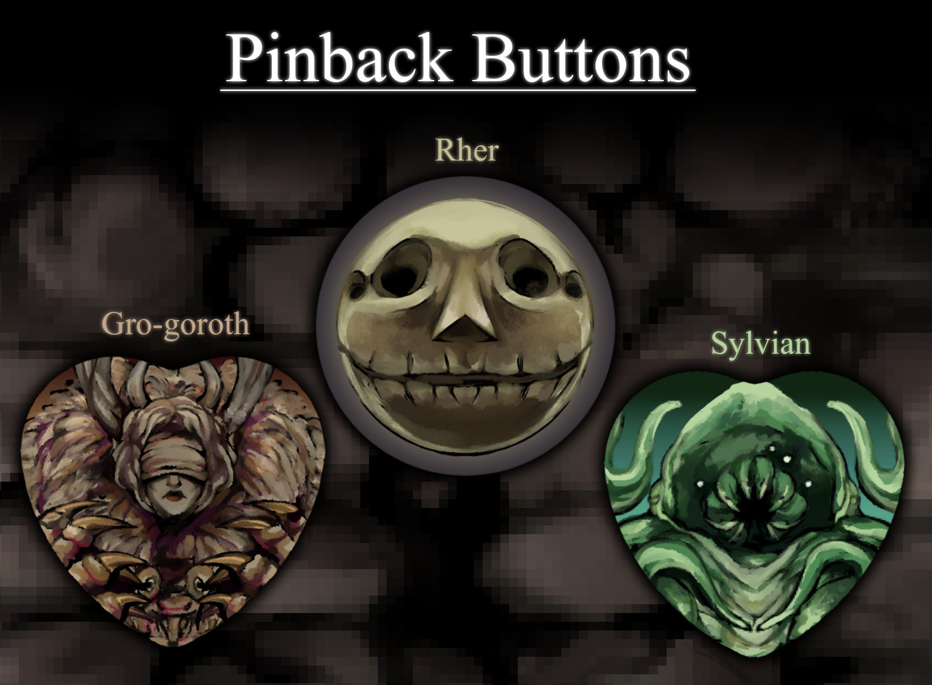 Fear and Hunger Termina God Pinback Buttons - Pins, Badges - Rher, Gro ...