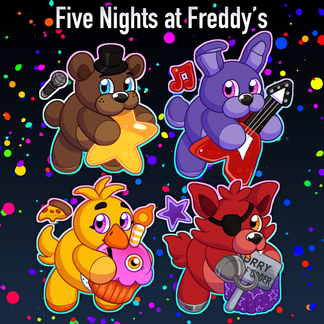 Five Nights at Freddy’s (FNAF) Double-sided Rainbow Acrylic Keychains ...