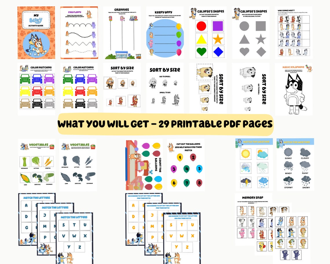 Bluey Activity Book. Printable Preschool & Toddler Learning - Etsy ...