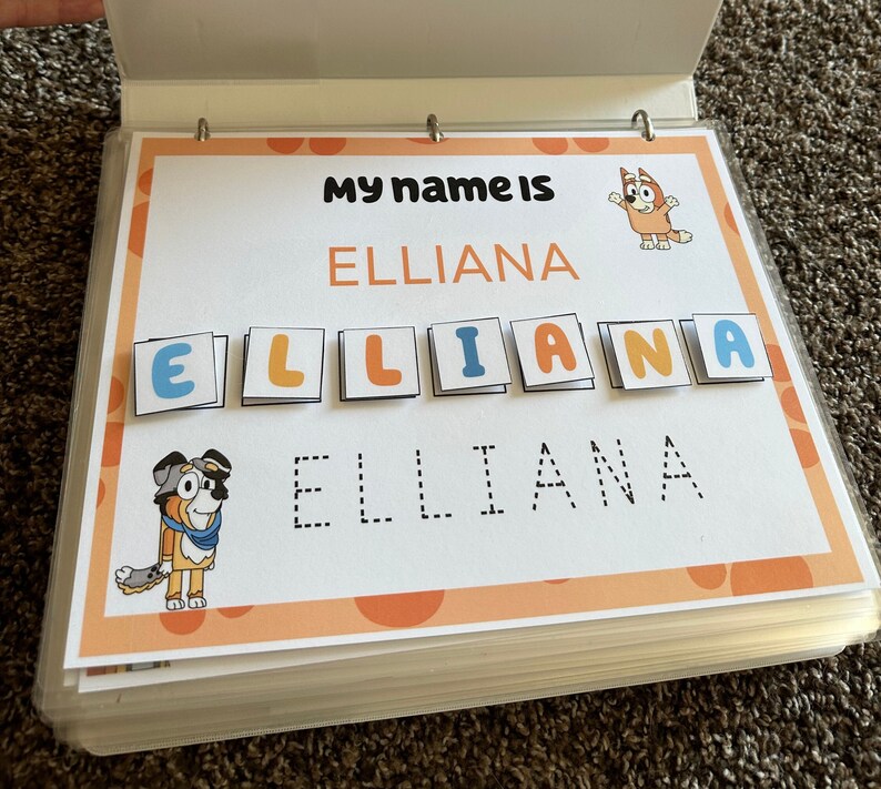 Bluey Name Building Activity, Name Tracing & Writing Practice, Busy ...