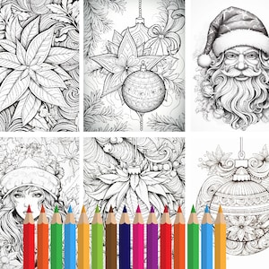 100 Printable Christmas Coloring Pages for Adults, Instant Download ...