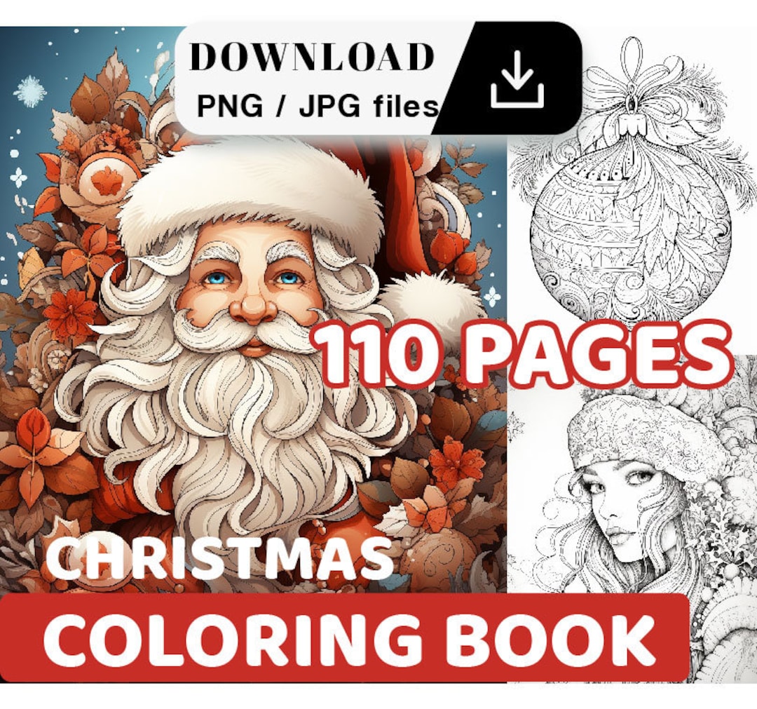100 Printable Christmas Coloring Pages for Adults, Instant Download ...
