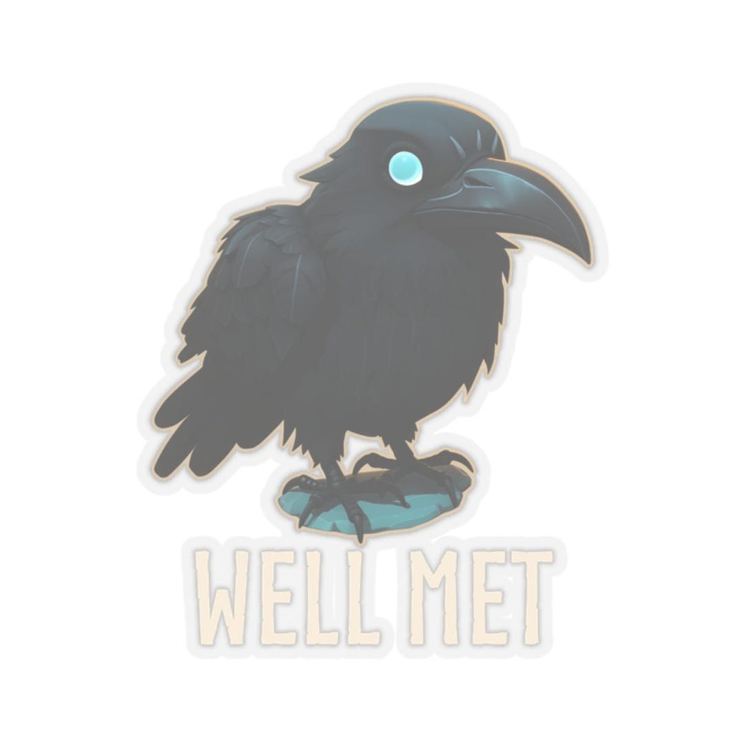 Valheim "well Met" Hugin Sticker - Etsy