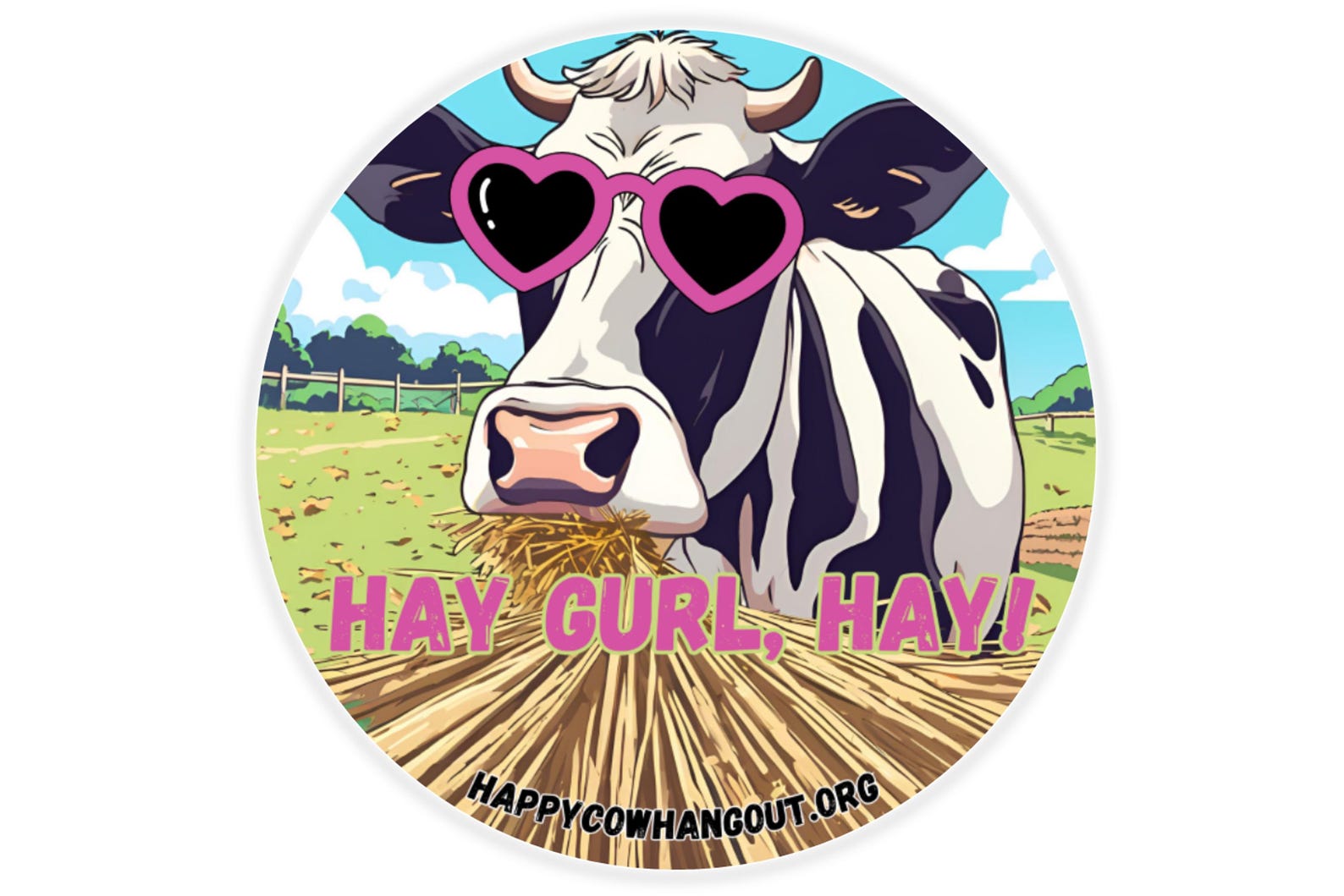 Hay Gurl, Hay! - 3" Circle Sticker Decal Animal Lover Sanctuary ...