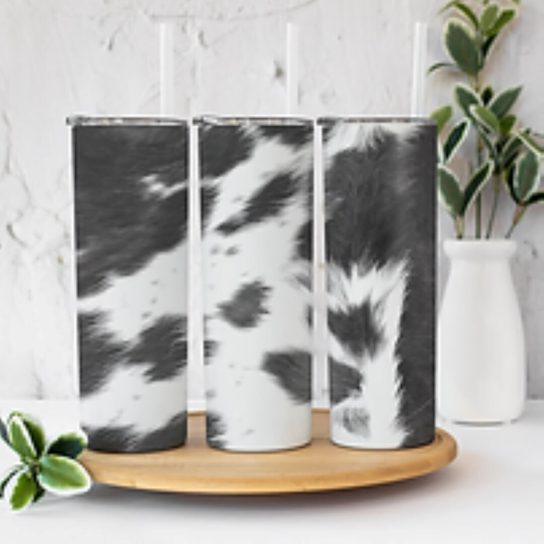 Grey Cow Print Tumbler or Water Bottle - Etsy
