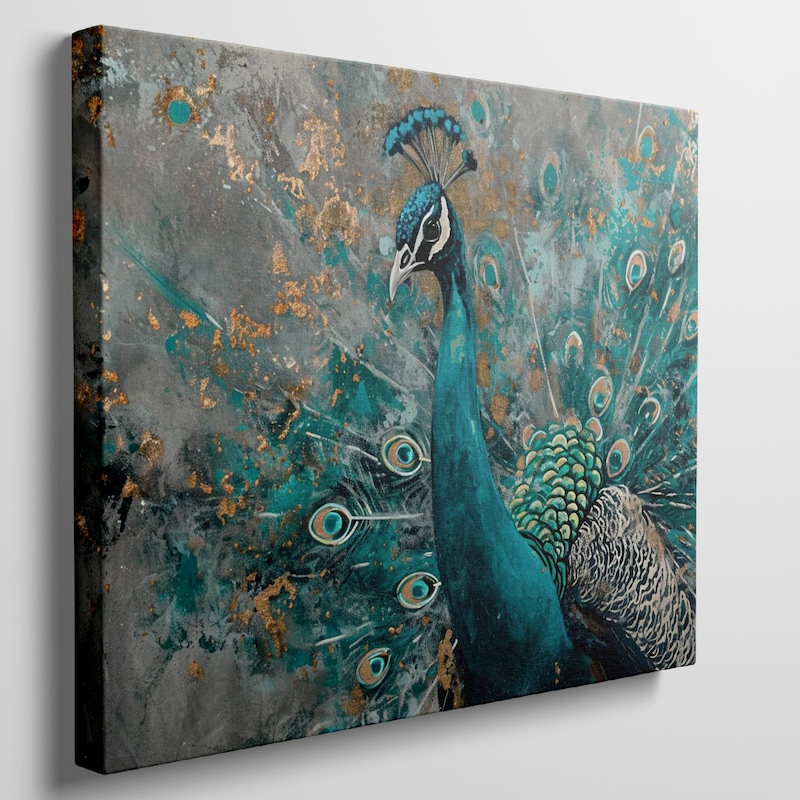 Peacock Framed Canvas - Etsy UK