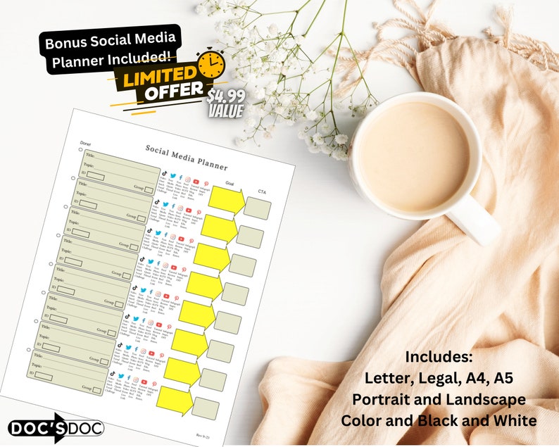 Facebook Planner Printable Tracker Facebook Social Media Guide Facebook ...