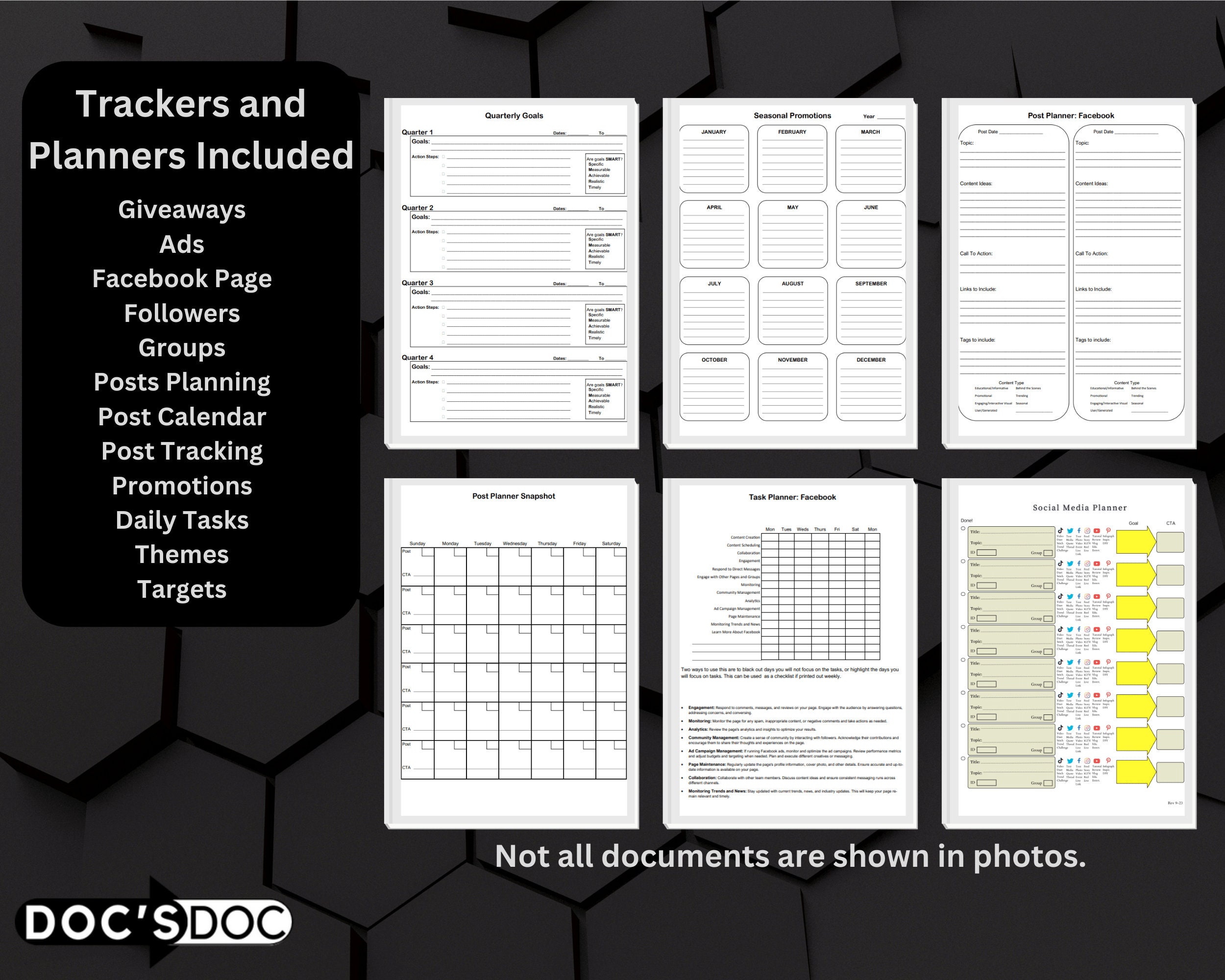 Facebook Planner Printable Tracker Facebook Social Media Guide Facebook ...