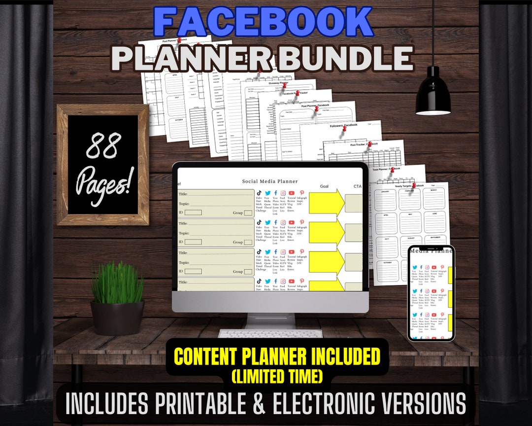 Facebook Planner Printable Tracker Facebook Social Media Guide Facebook ...