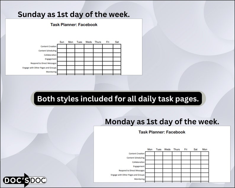 Facebook Planner Printable Tracker Facebook Social Media Guide Facebook ...