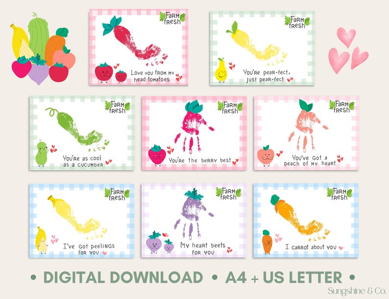 BUNDLE Fruit + Veggie Handprint Footprint Art, Preschool Activity ...