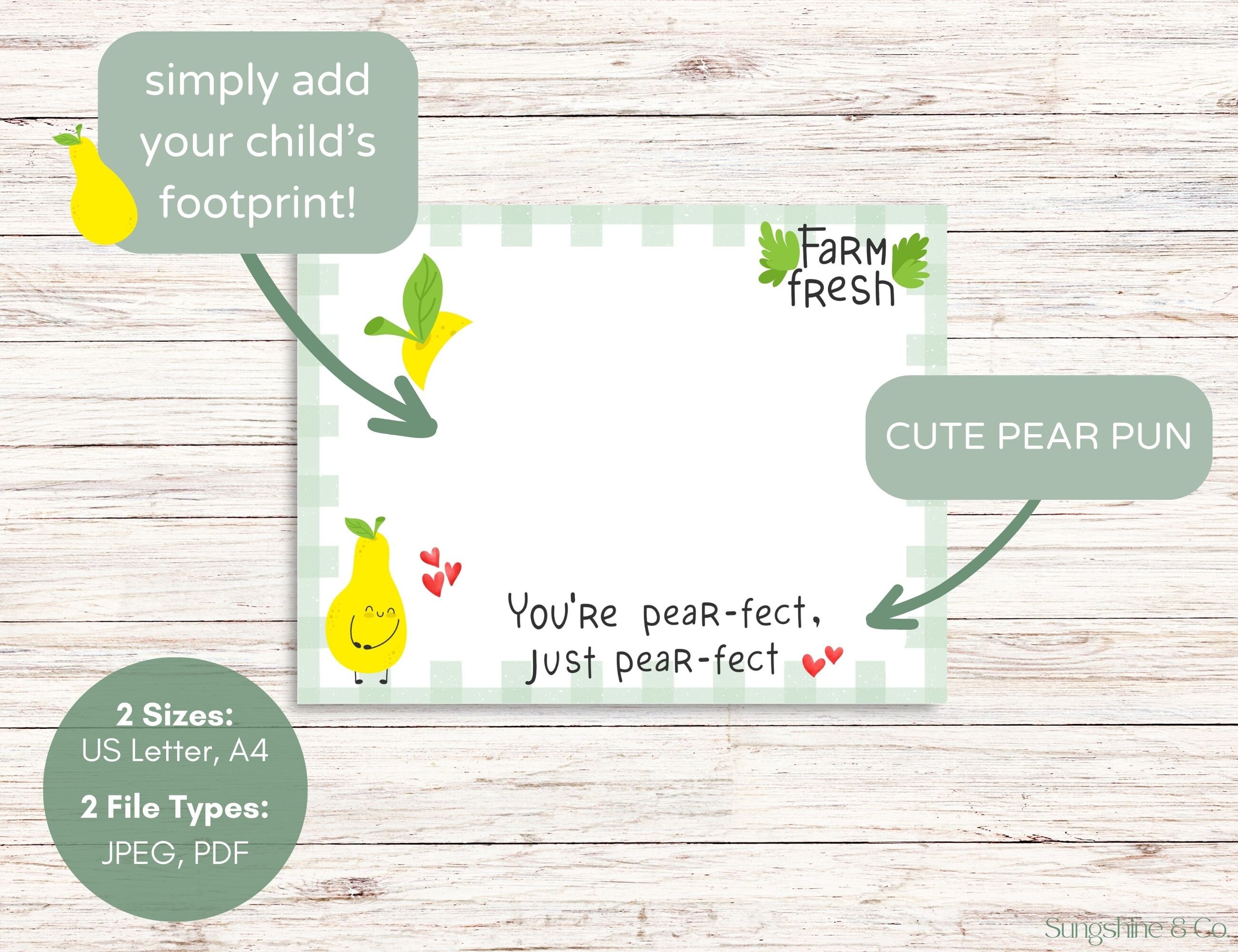 Pear Footprint Art, Preschool Activity, Summer Craft, Crafts for Kids ...