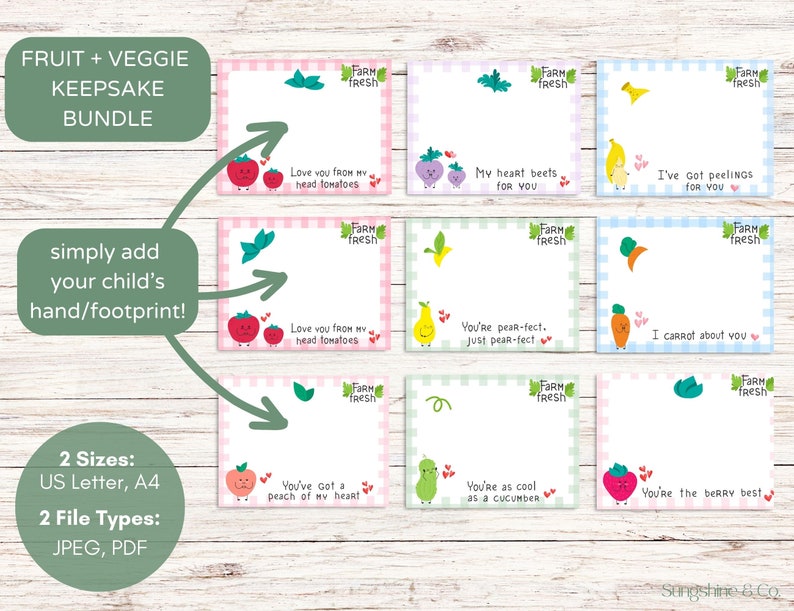 BUNDLE Fruit + Veggie Handprint Footprint Art, Preschool Activity ...