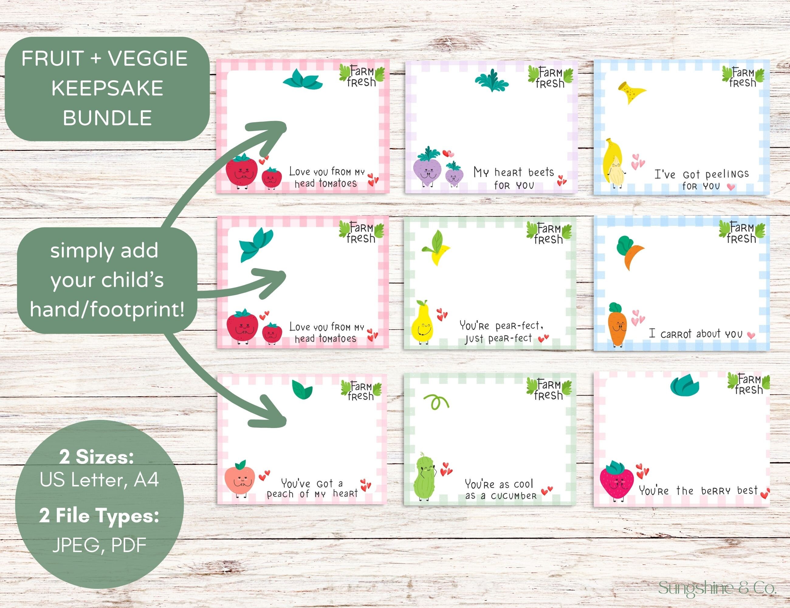 BUNDLE Fruit + Veggie Handprint Footprint Art, Preschool Activity ...