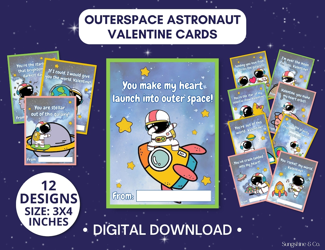 Outerspace Valentine Cards, School Valentines, Classroom Valentine ...