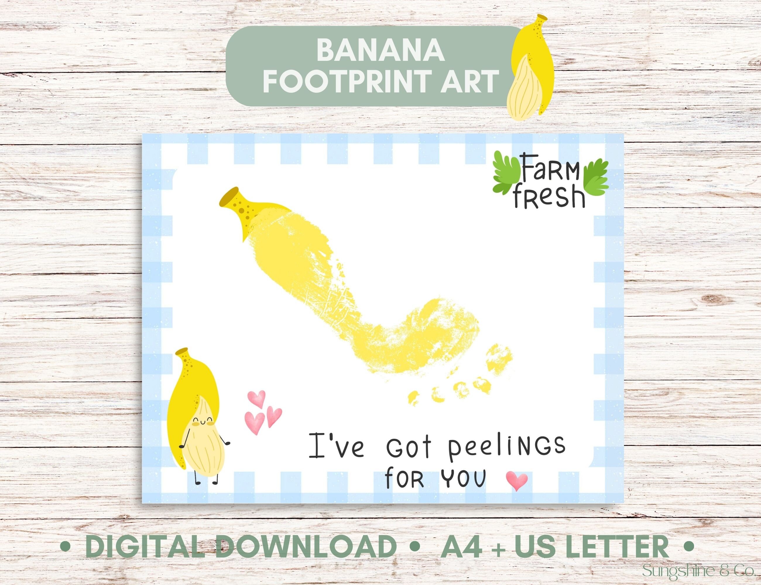 Banana Pun Footprint Art, Preschool Activity, Summer Craft, Handprint ...
