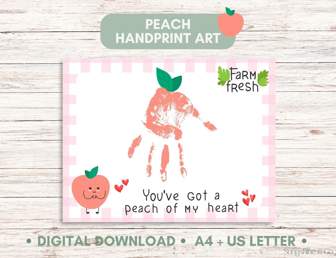 Peach Handprint Art, Preschool Activity, Summer Craft, Crafts for Kids ...