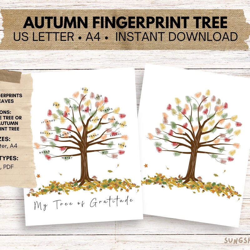 Diy Fingerprint Tree - Etsy