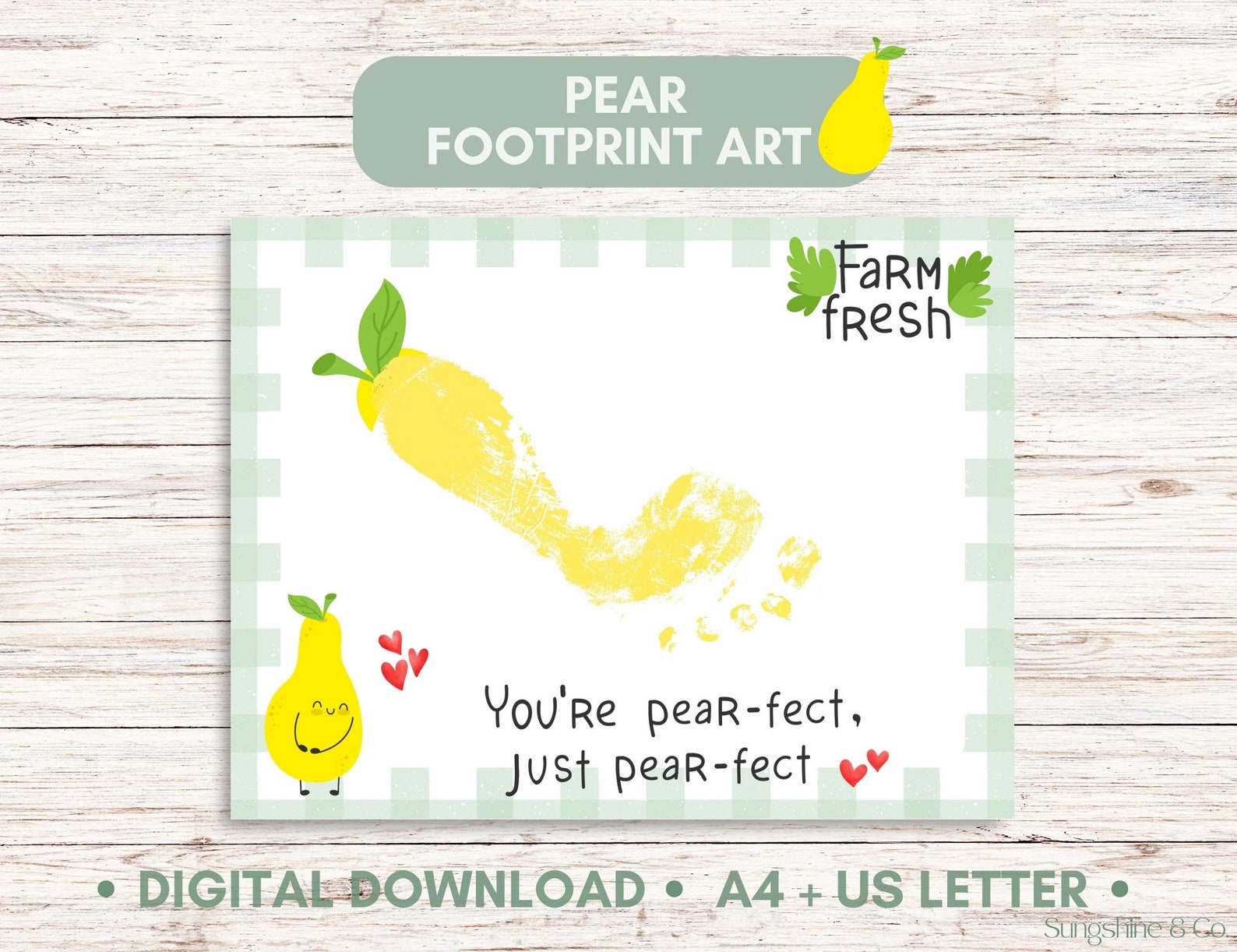 Pear Footprint Art, Preschool Activity, Summer Craft, Crafts for Kids ...