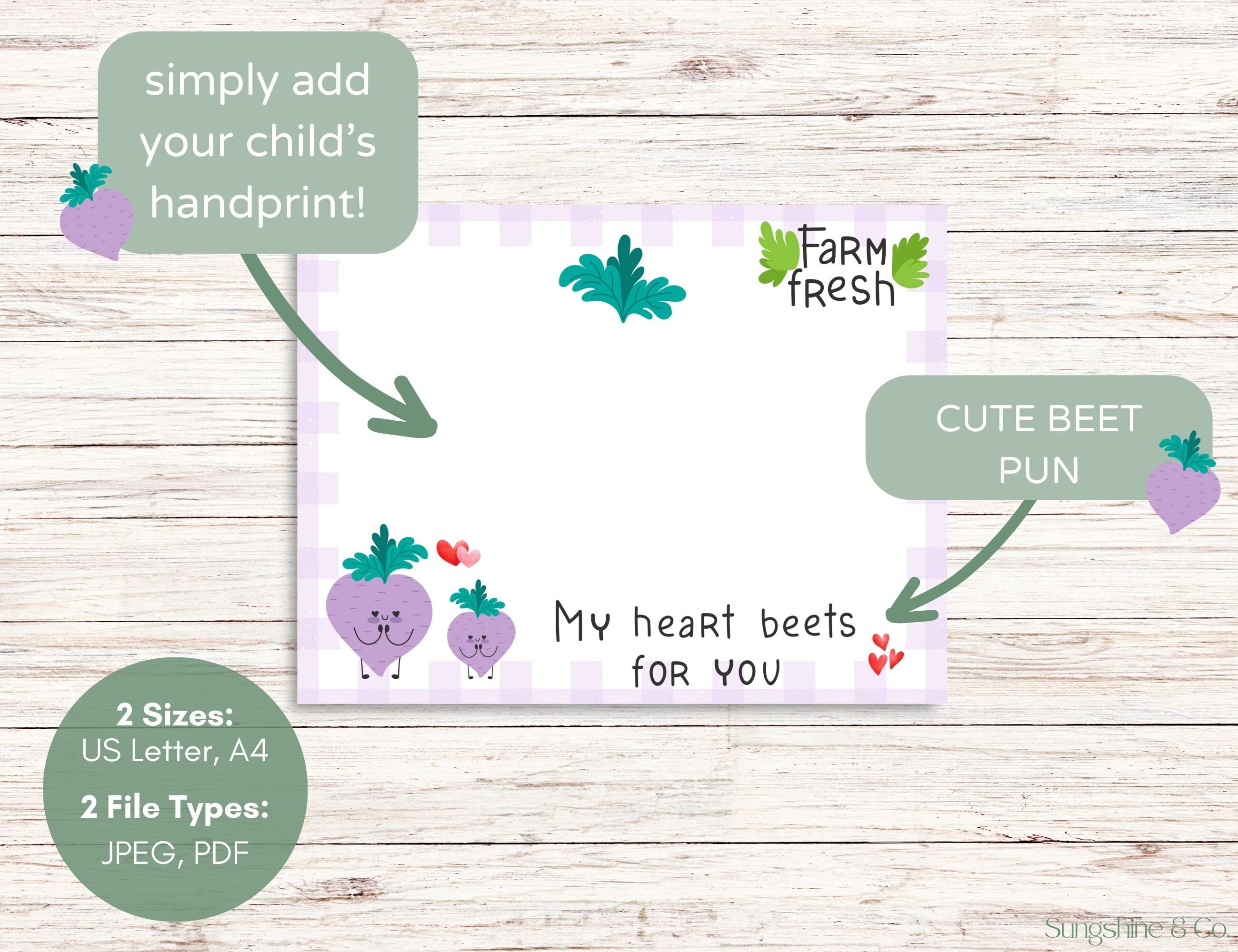 Beet Pun Handprint Art, Preschool Activity, Summer Craft, Crafts for ...