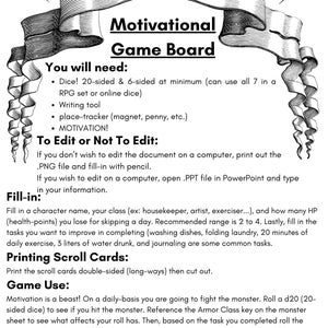 Motivation Tracker Game - Etsy
