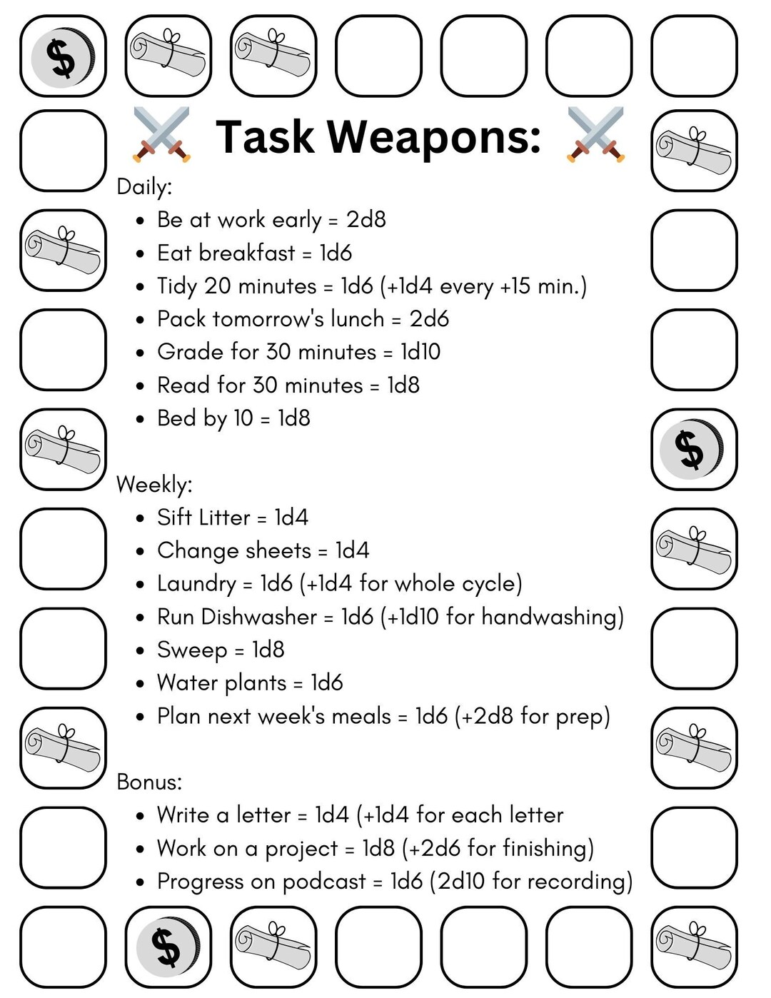 Motivation Tracker Game - Etsy