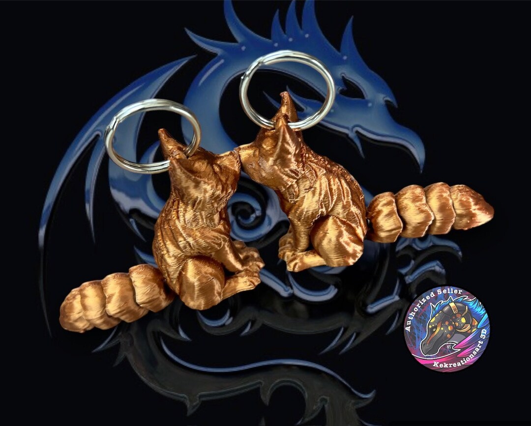 Articulated Magnetic Kissing Foxes Keychains flexible - Etsy