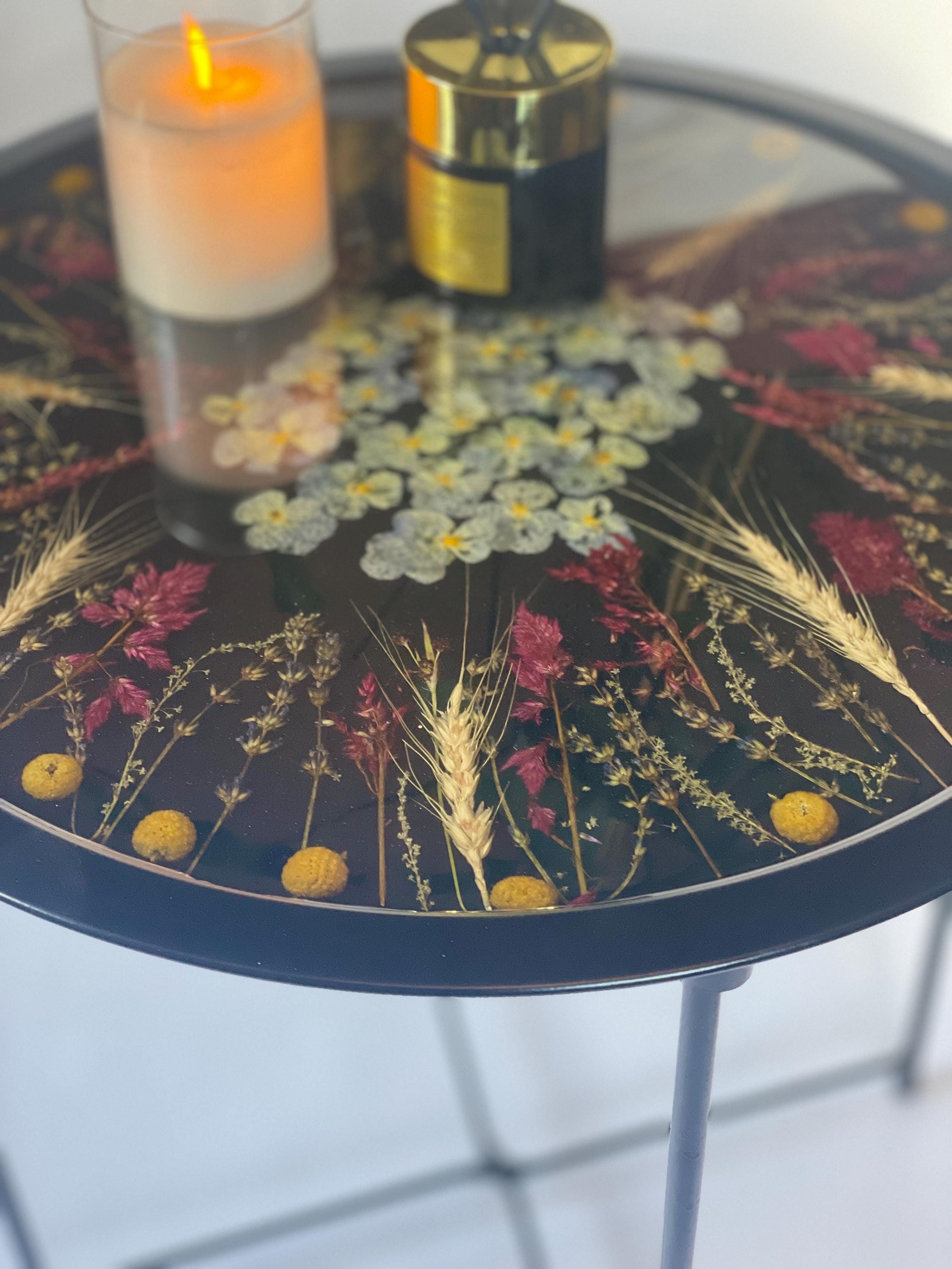 Epoxy Resin Table With Dried Flowers 18.5inch Coffee Table - Etsy