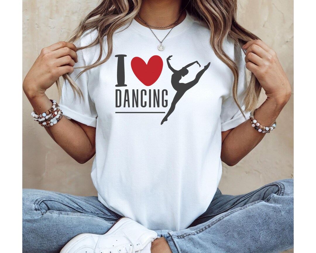 Dance Lover T-shirt, I Heart Dancing Tee, Dance Gift, Dance Studio ...