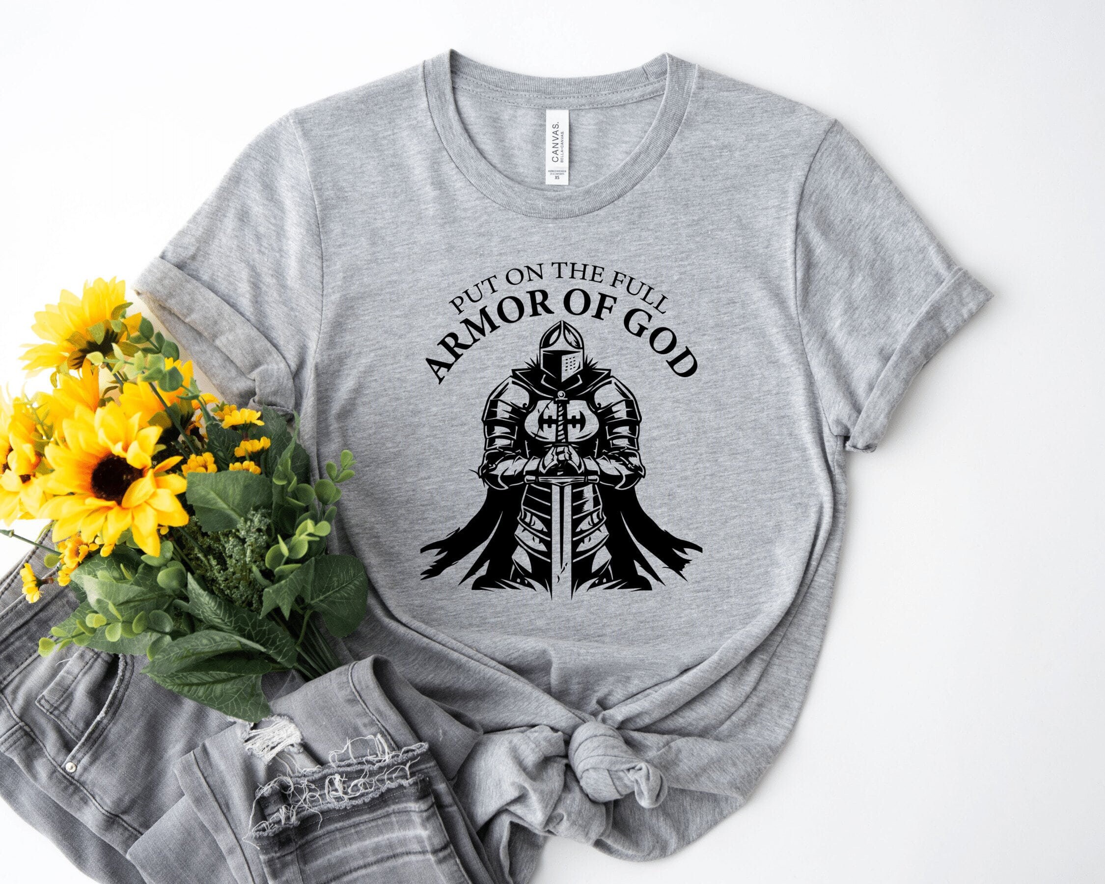 Inspirational Christian T-shirt Full Armor of God Shirt Faith Warrior ...