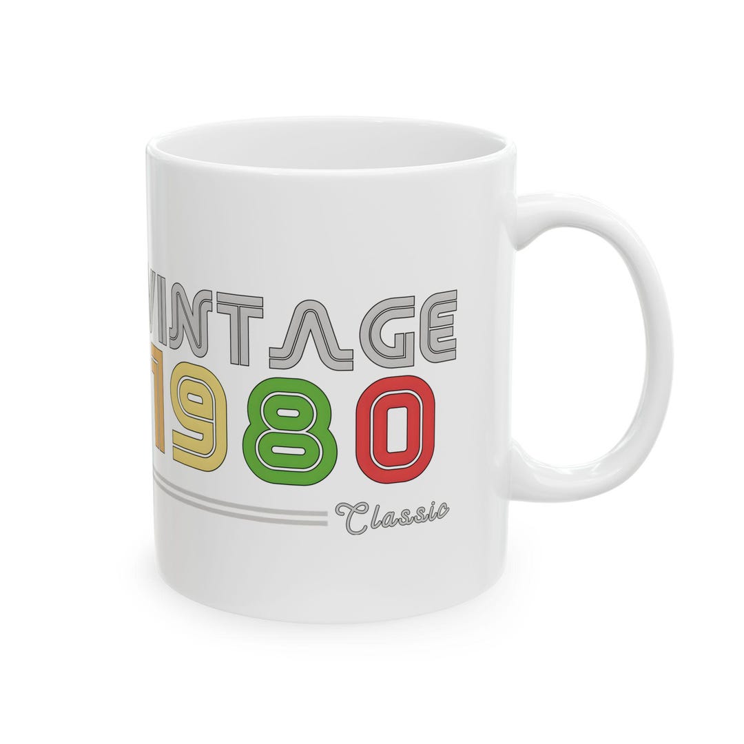 Vintage 1980 Mug, Classic Retro Mug, 1980 Birthday Gift, 1980 ...