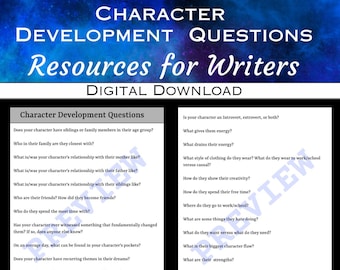 Character Personality Reference Sheet- Digital Download - Novel / Story ...