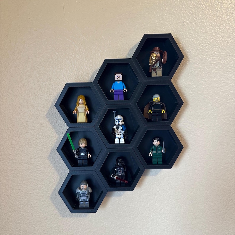 Hexagon LEGO Minifigure Display | Expandable Wall or Desk Display - Etsy