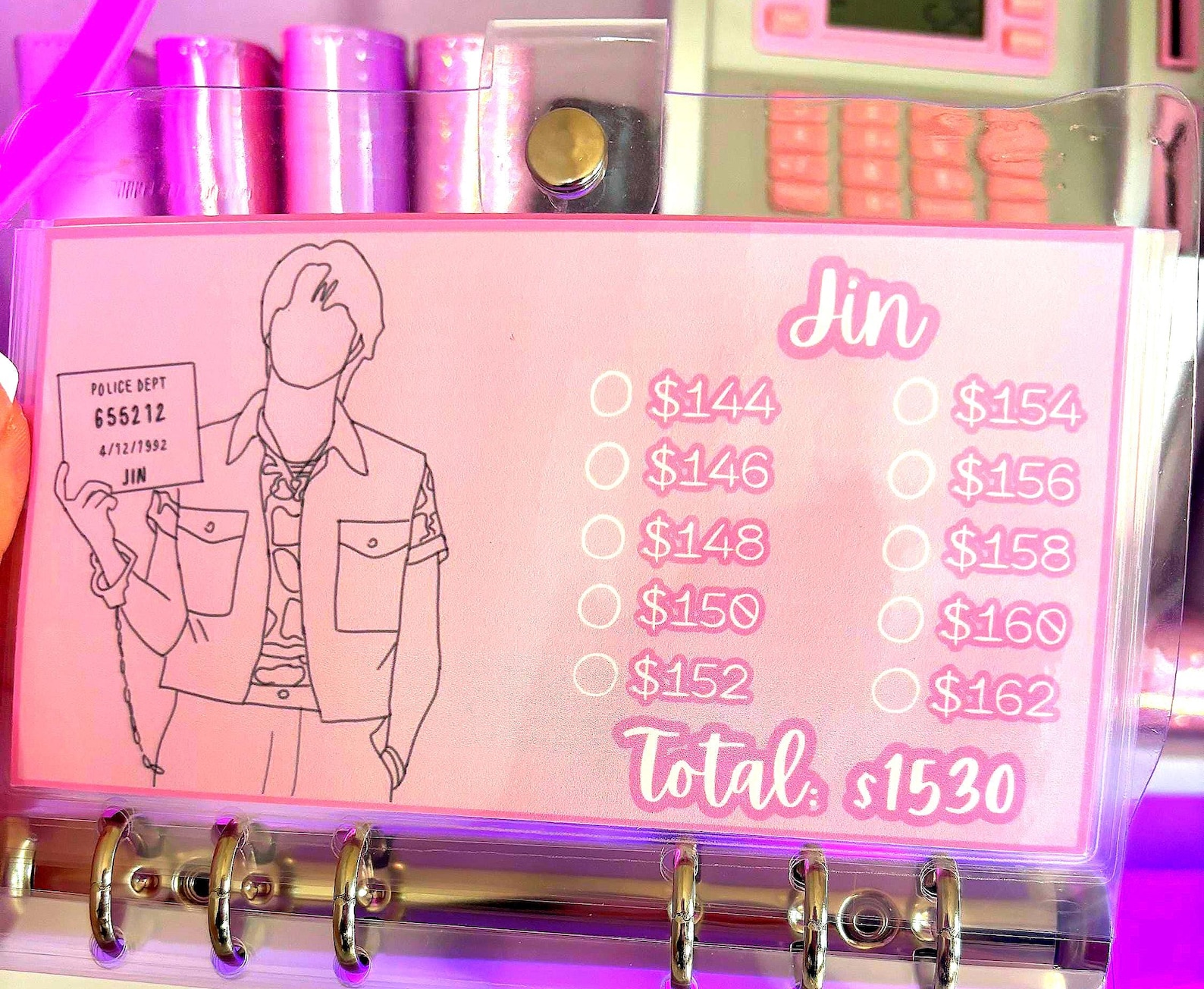 Kpop BTS Cash Stuffing Savings Challenge A6 Budgeting - Etsy