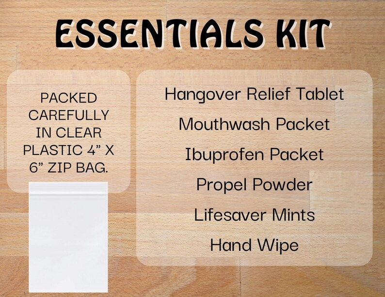 Hangover Kit, Recovery Kit, Essentials Kit, Bach Party Favors, Girls ...
