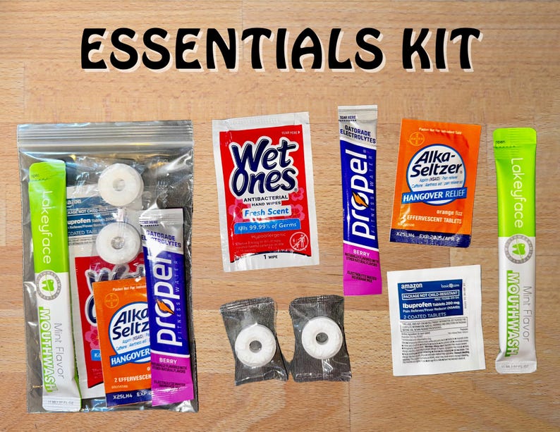 Hangover Kit, Recovery Kit, Essentials Kit, Bach Party Favors, Girls ...