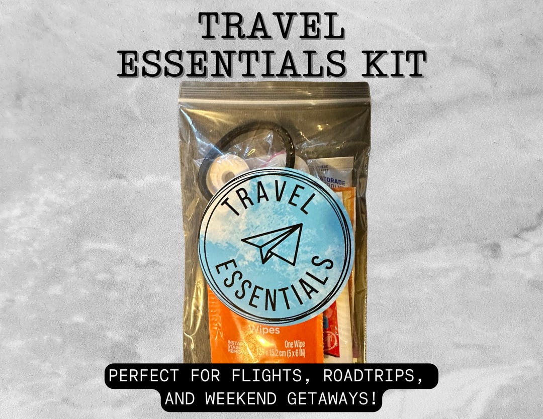 Travel Essentials Kit, Flight Goody Bag, Roadtrip, Travel Agent Gift ...