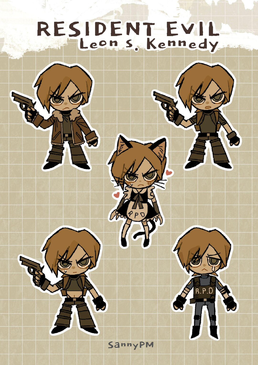RE4 Leon Kennedy Sticker Sheet - Etsy