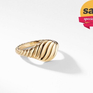 DY Eternal Ring, Cable Ring , Vintage Sterling Silve Ring , 18K Gold ...