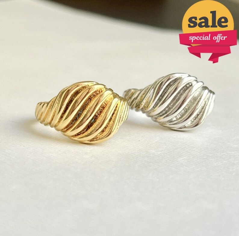 DY Eternal Ring, Cable Ring , Vintage Sterling Silve Ring , 18K Gold ...