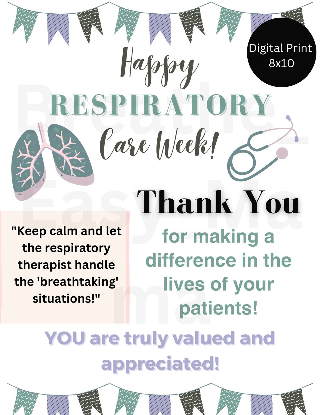 Happy Respiratory Care Week, Celebrate the Respiratory Dept, Digital Printable, Wall Poster - Etsy
