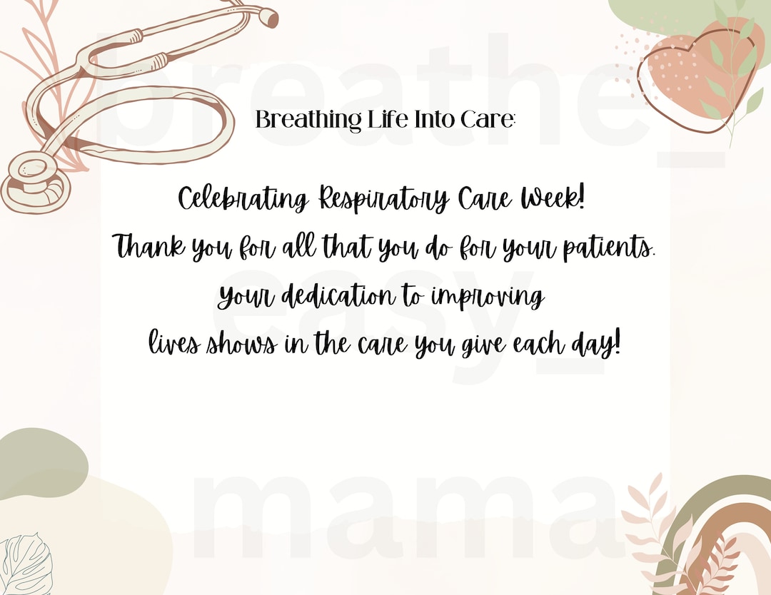 Respiratory Care Week, Thank You Card, Appreciation for Respiratory ...
