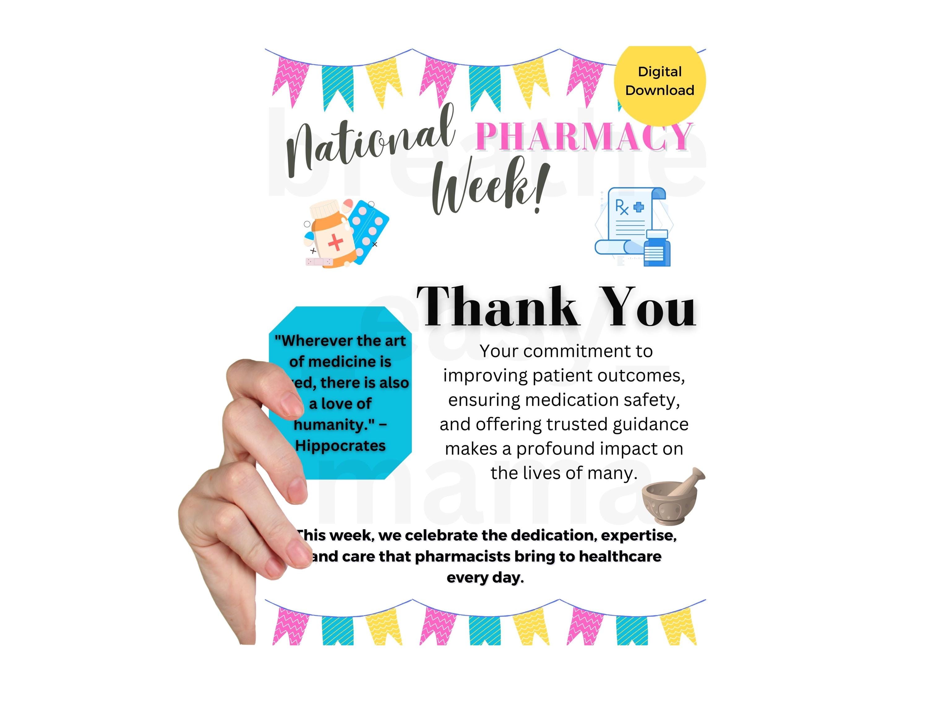 Pharmacy Week Celebration Poster | Printable | Instant Download | 8x10 ...