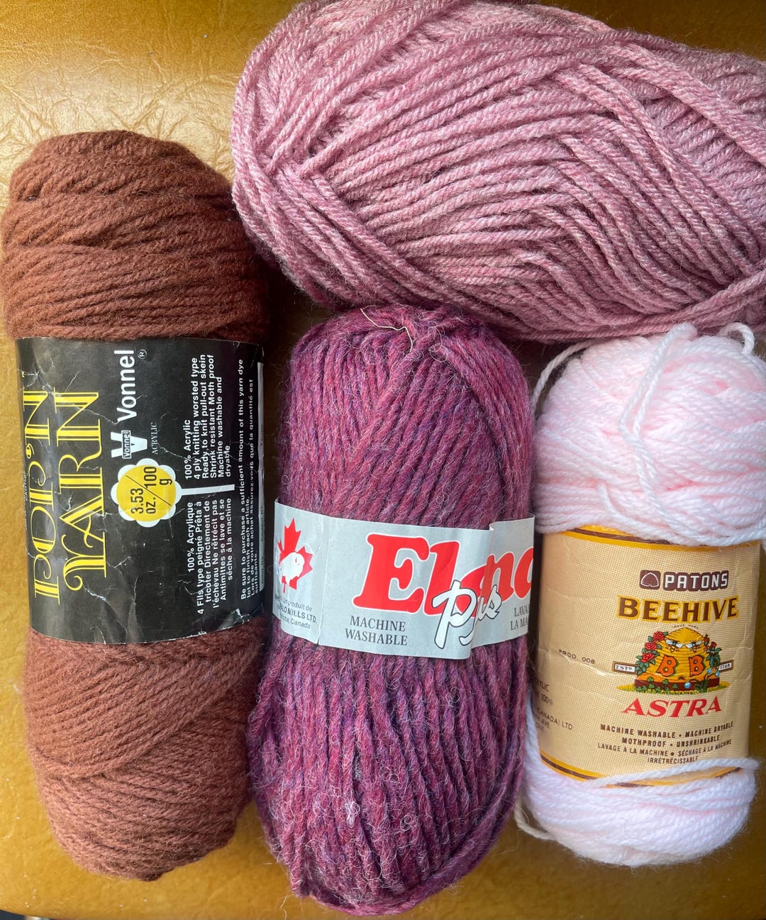 Vintage Yarn Lot (set of 4) – POP’N Yarn, Elena Plus & Patons Beehive ...